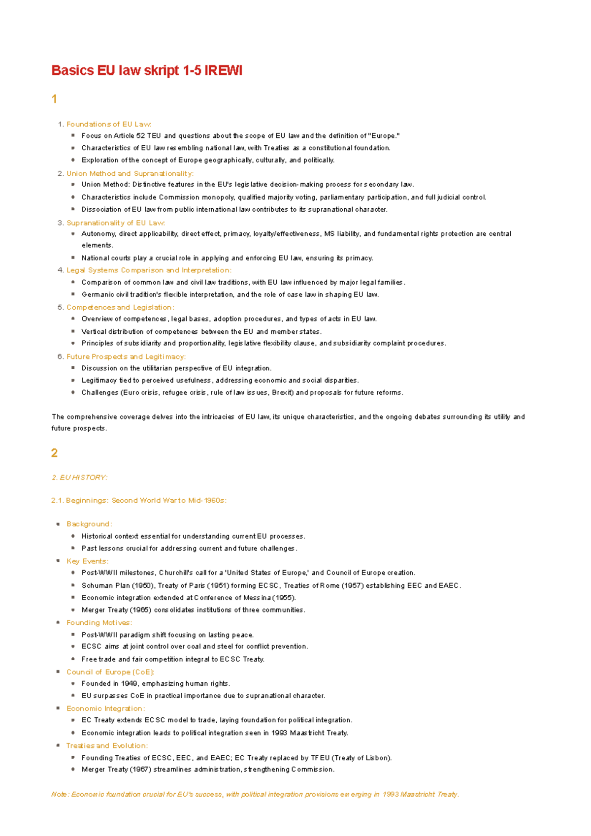 Basics EU law skript 1-5 Irewi - Basics EU law skript 1-5 IREWI 1 ...