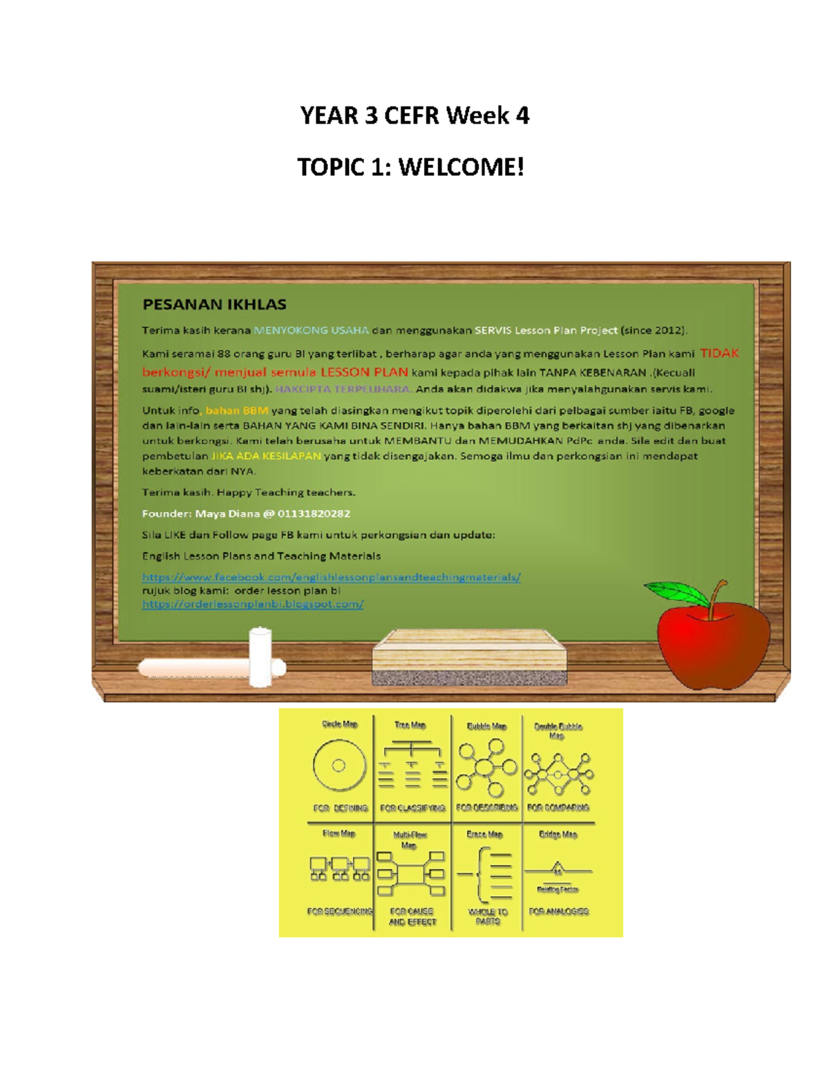 YEAR 3 CEFR WEEK 4 - lesson notes - YEAR 3 CEFR Week 4 TOPIC 1: WELCOME ...