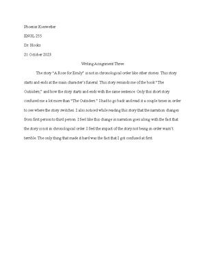 Writing Assignment 1 - intro to fiction - Kieswetter 1 Phoenix ...