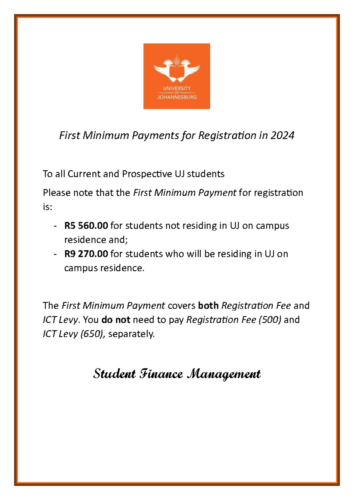 First minimum payments for registration in 2024 - First Minimum ...