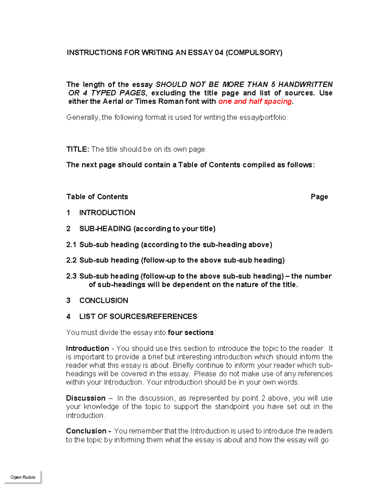 Assessment 04 S2 Instructions AND Question - INSTRUCTIONS FOR WRITING ...