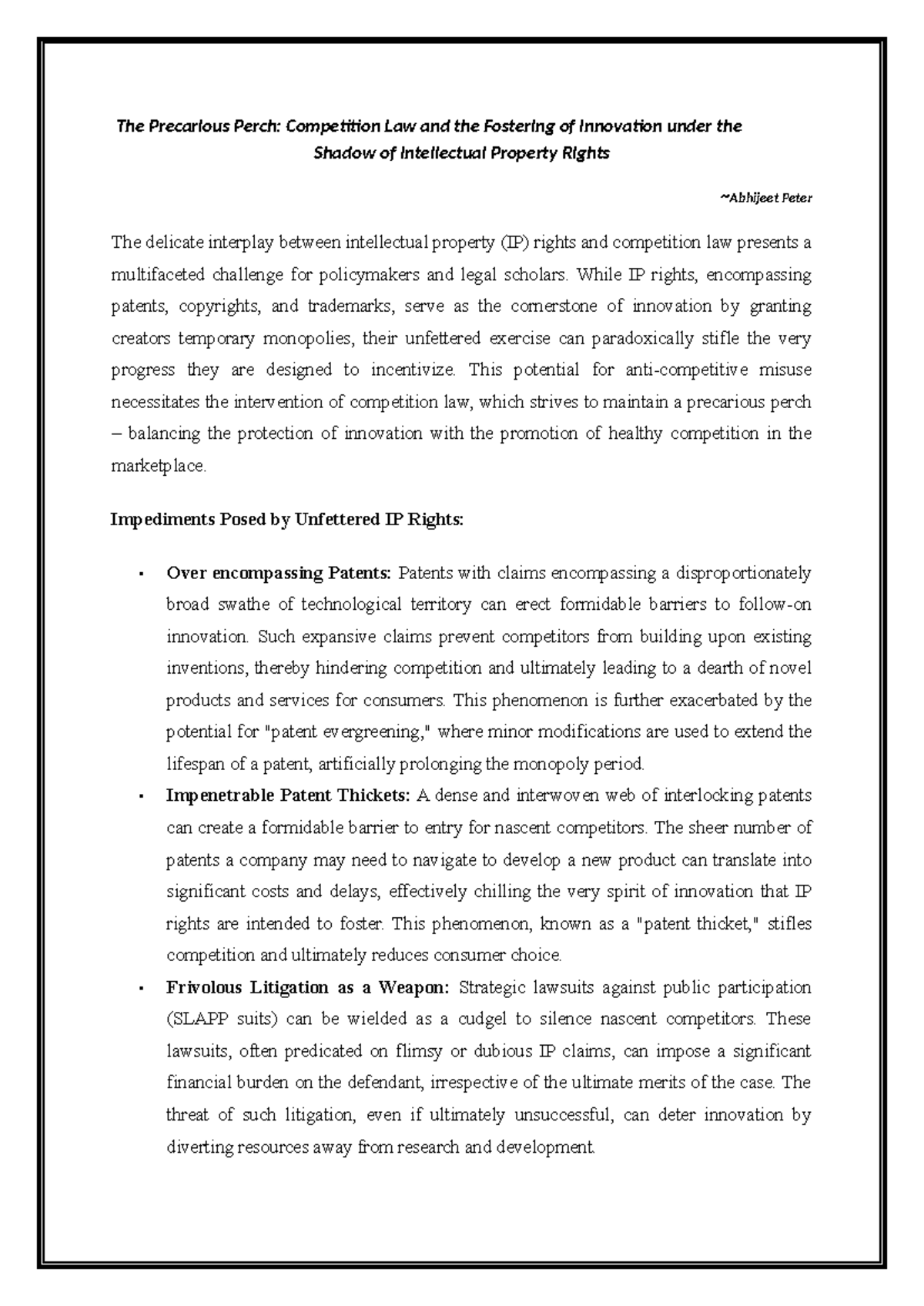 The Precarious Perch - competition law - The Precarious Perch ...