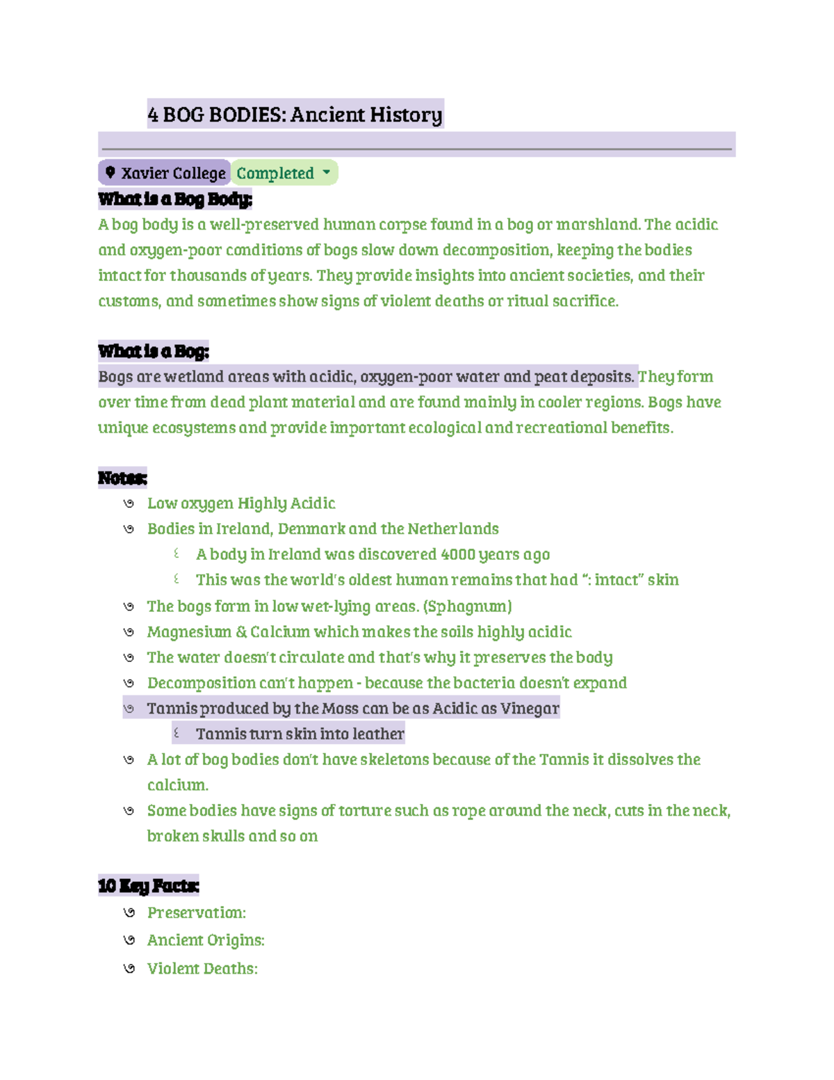 Study Notes Ancient History - 4 BOG BODIES: Ancient History ...