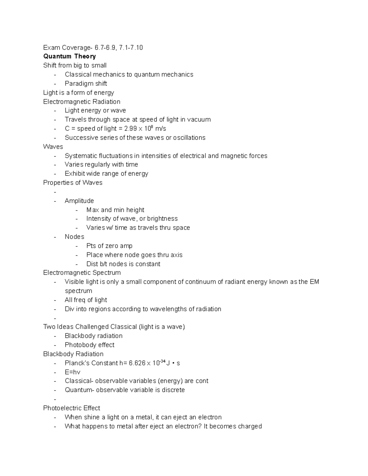 Copy of Chapter 7 - Google Docs - Exam Coverage- 6.7-6, 7-7. Quantum ...