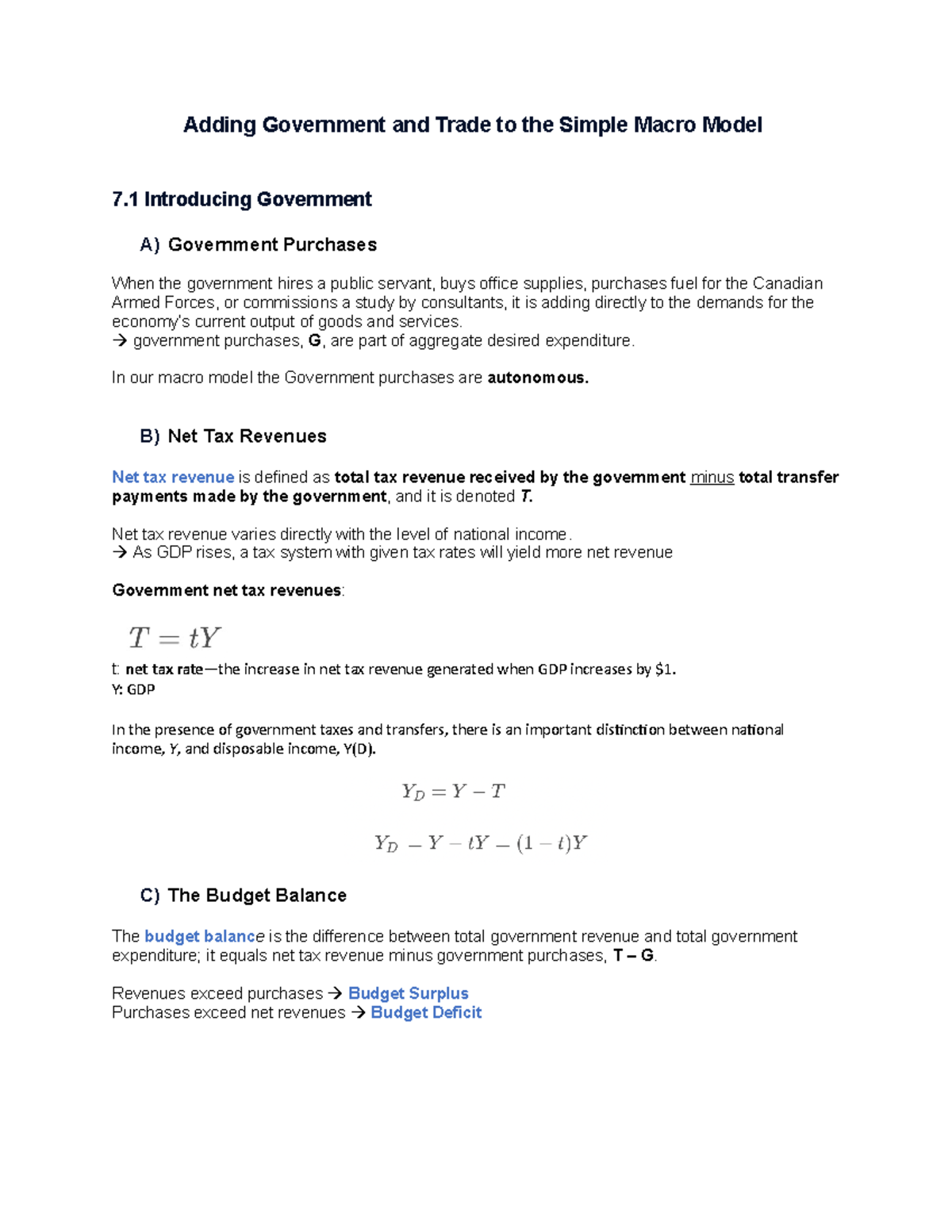 Chapter 7 - Good resources from the book - Adding Government and Trade ...