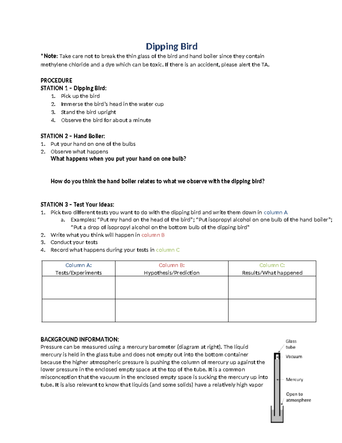 11 - Dipping Bird - Dipping Bird *Note: Take care not to break the thin ...