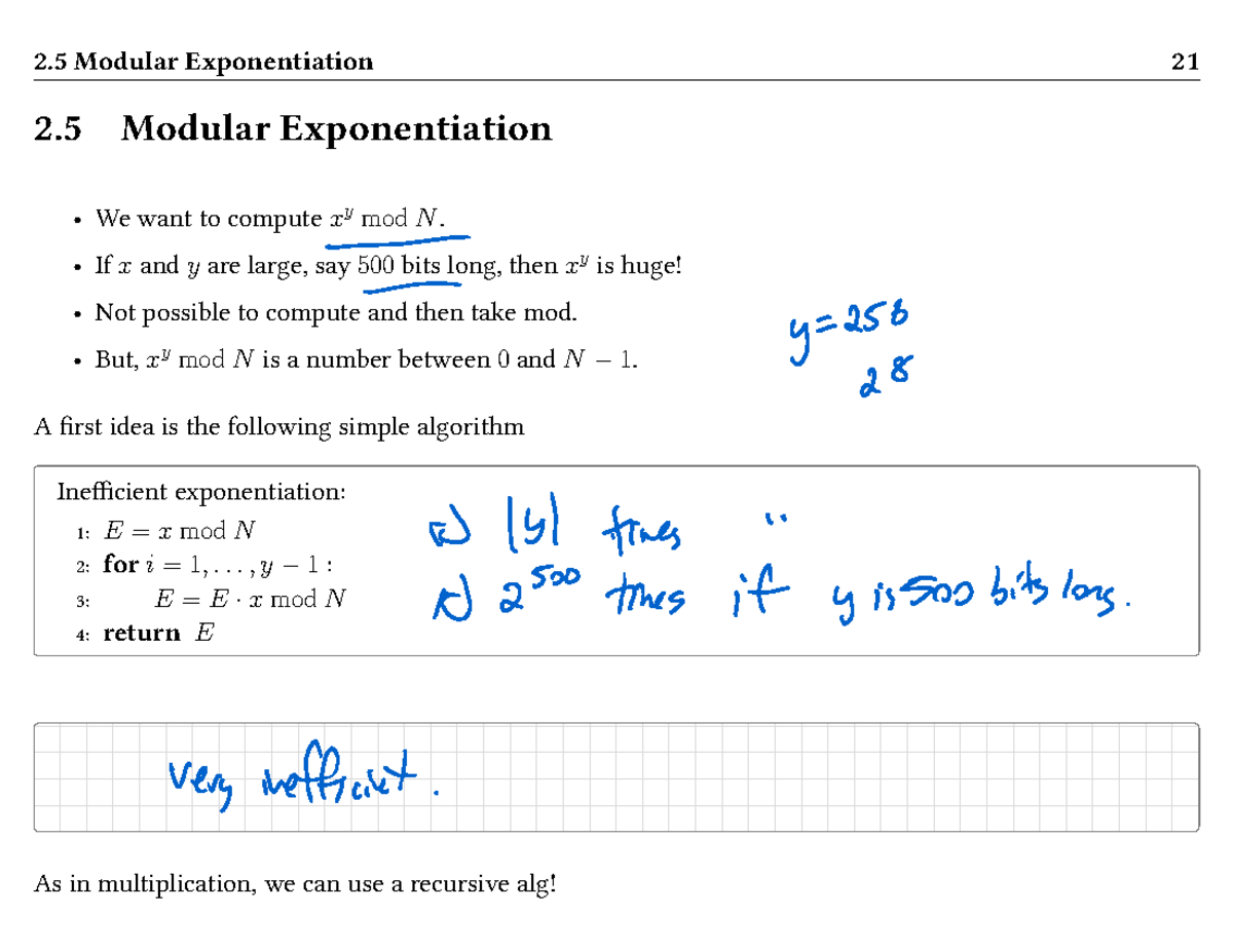 ECE406 - Lecture 04 sect 2 (Modular Expontentiation and GCD) - 2 Modular Exponentiation 21 2 ...