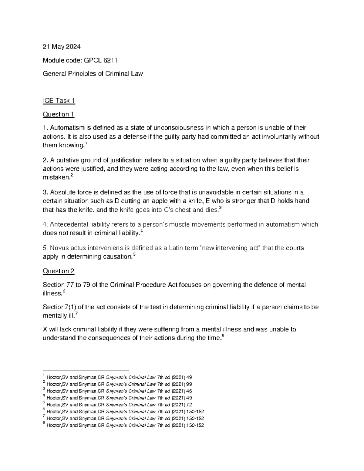 GPCL ICE TASK 31 May 2024 - 21 May 2024 Module code: GPCL 6211 General ...