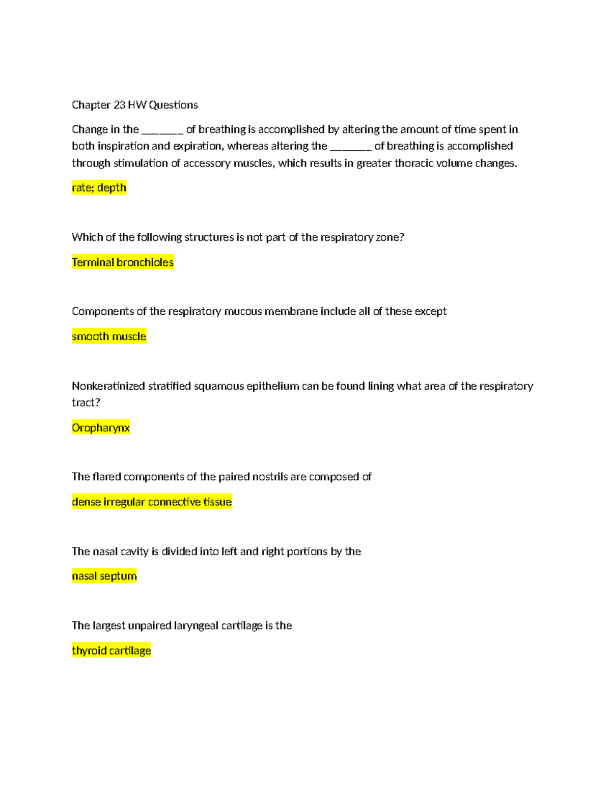 Chapter 23 HW Questions - Chapter 23 HW Questions Change in the ...