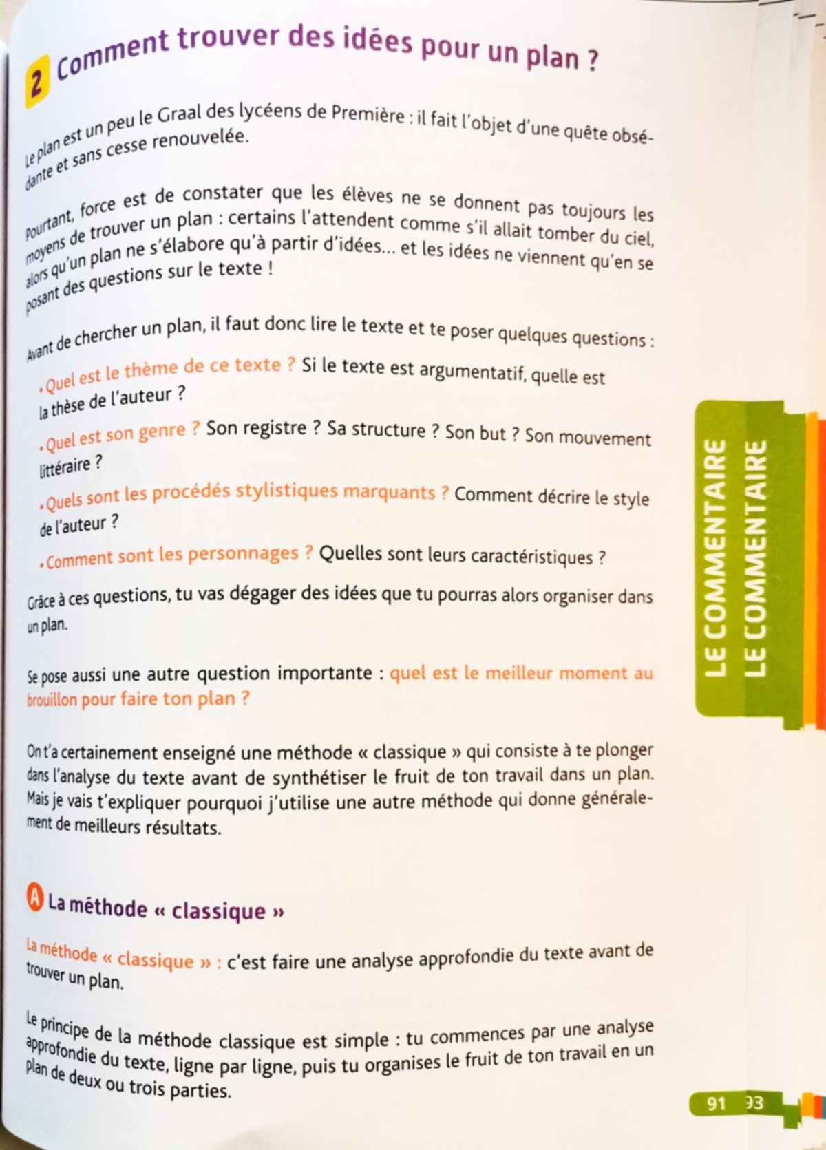 2) Comment trouver des idées pour un plan - Français - Studocu