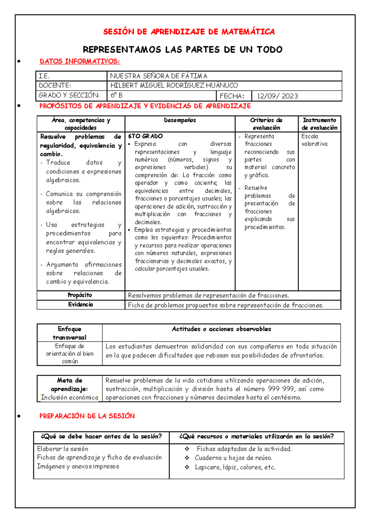 Matemática 1 - Representa fracciones reconociendo sus partes con ...