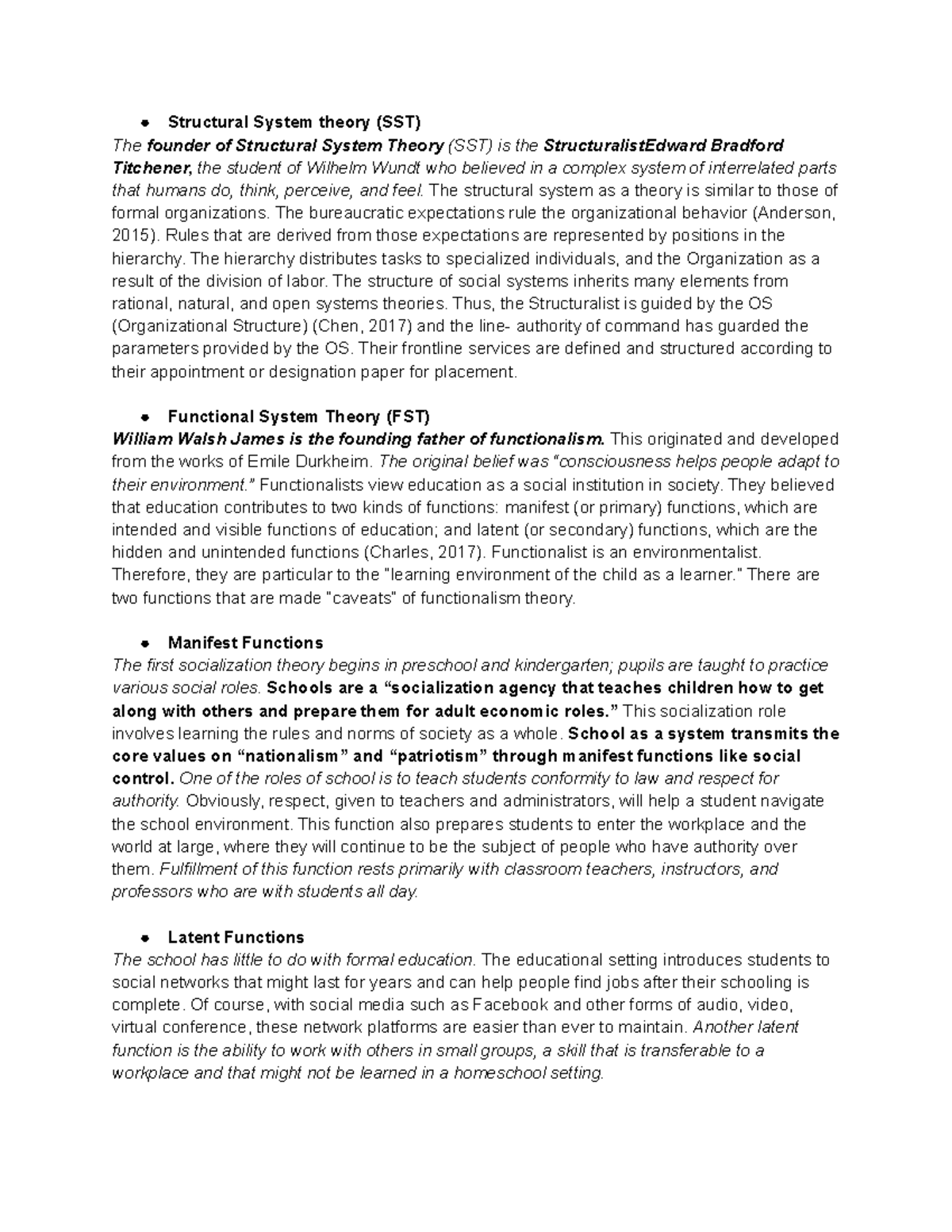 Profed 1 notes 2 - Structural System theory (SST) The founder of ...