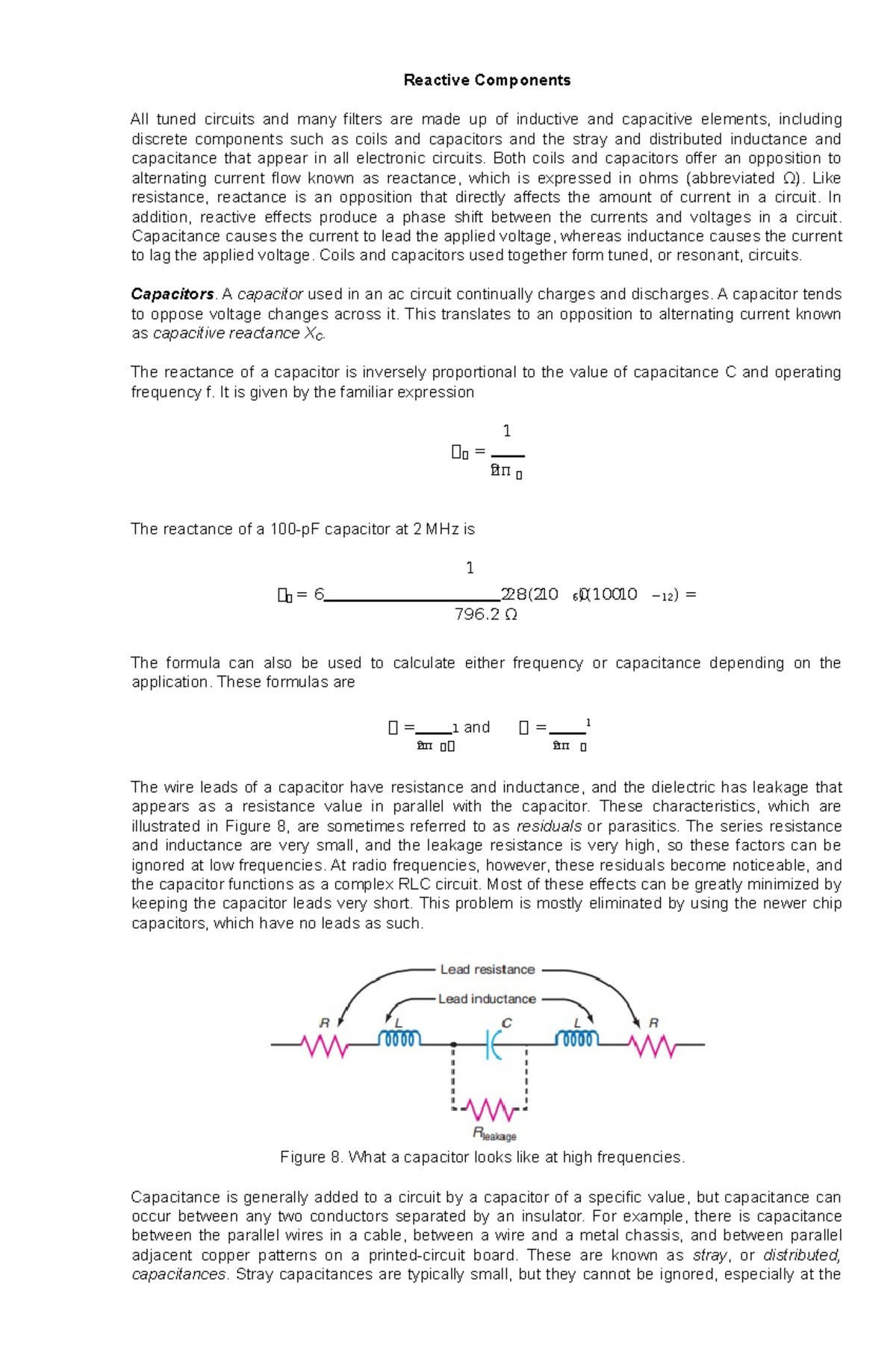 Reactive Components - Both coils and capacitors offer an opposition to ...