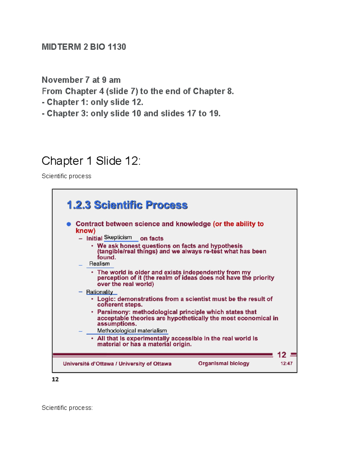 BIO1130 Midterm 2 Review - MIDTERM 2 BIO 1130 November 7 at 9 am F rom ...