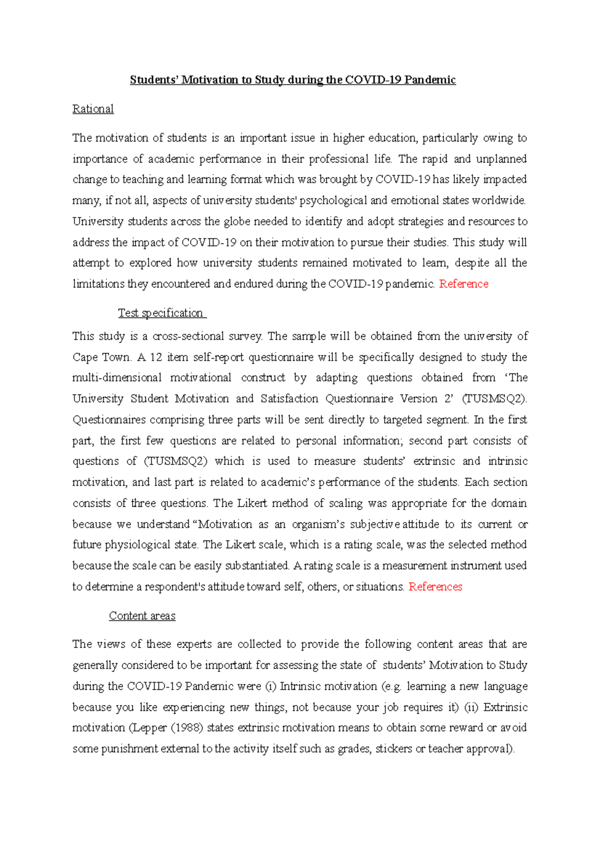 Psy assignmet 1 2023 - study notes - Students’ Motivation to Study ...