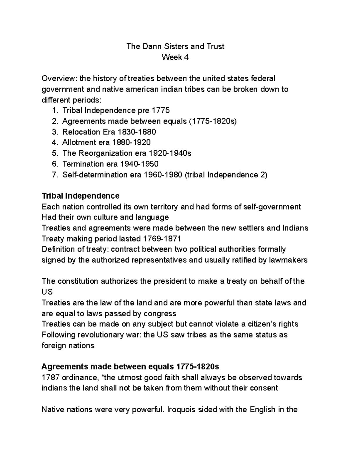 Ethnc week 4 Lecture and video notes - The Dann Sisters and Trust Week ...