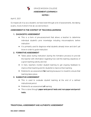 Module 1 Content - UNIT 1 Basic Concepts, Theories and Principles in Assessing Learning using ...