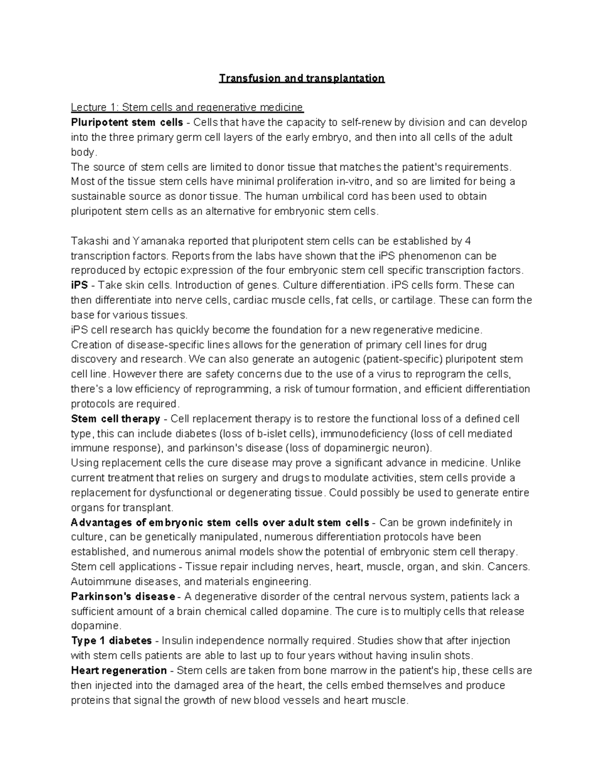 Transfusion and transplantation - Transfusion and transplantation ...