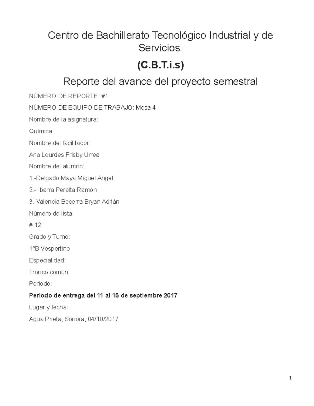 Reporte Escrito DEL Avance DEL Proyecto Actualizado - Centro de ...