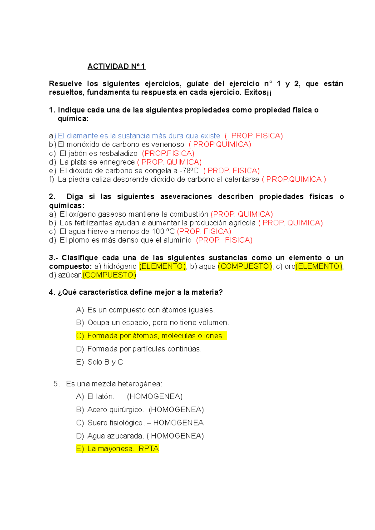 Practica Calificada N°1 Solución - ACTIVIDAD Nº 1 Resuelve los ...