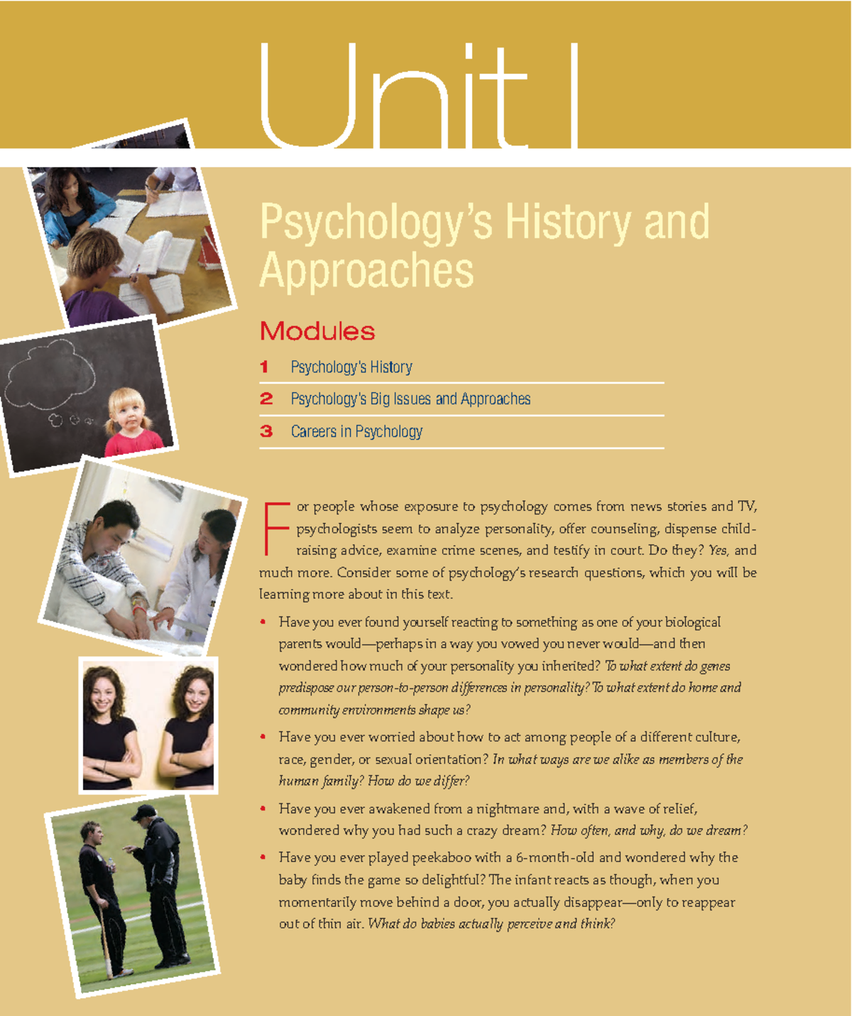 Ap psychology meyers book - Unit I Psychology’s History and Approaches ...
