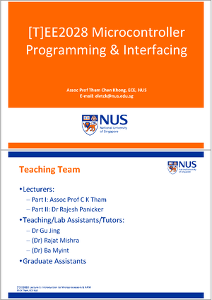 ARM CheatSheet for Assembly Programming - EE2028 - NUS - Studocu
