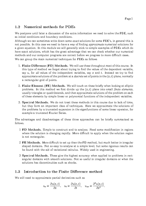 Classification of PDEs for numerical solution for pde - 5 ...