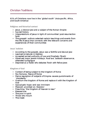 RELIG 205 -Test 3 Note Sheet - Test # 3 Study Guide (Jewish & Christian ...