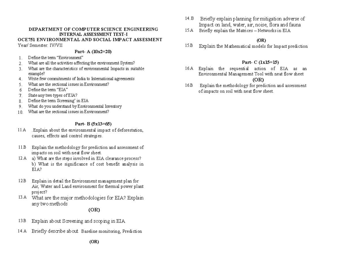 EISA - Internal I NEW - DEPARTMENT OF COMPUTER SCIENCE ENGINEERING ...
