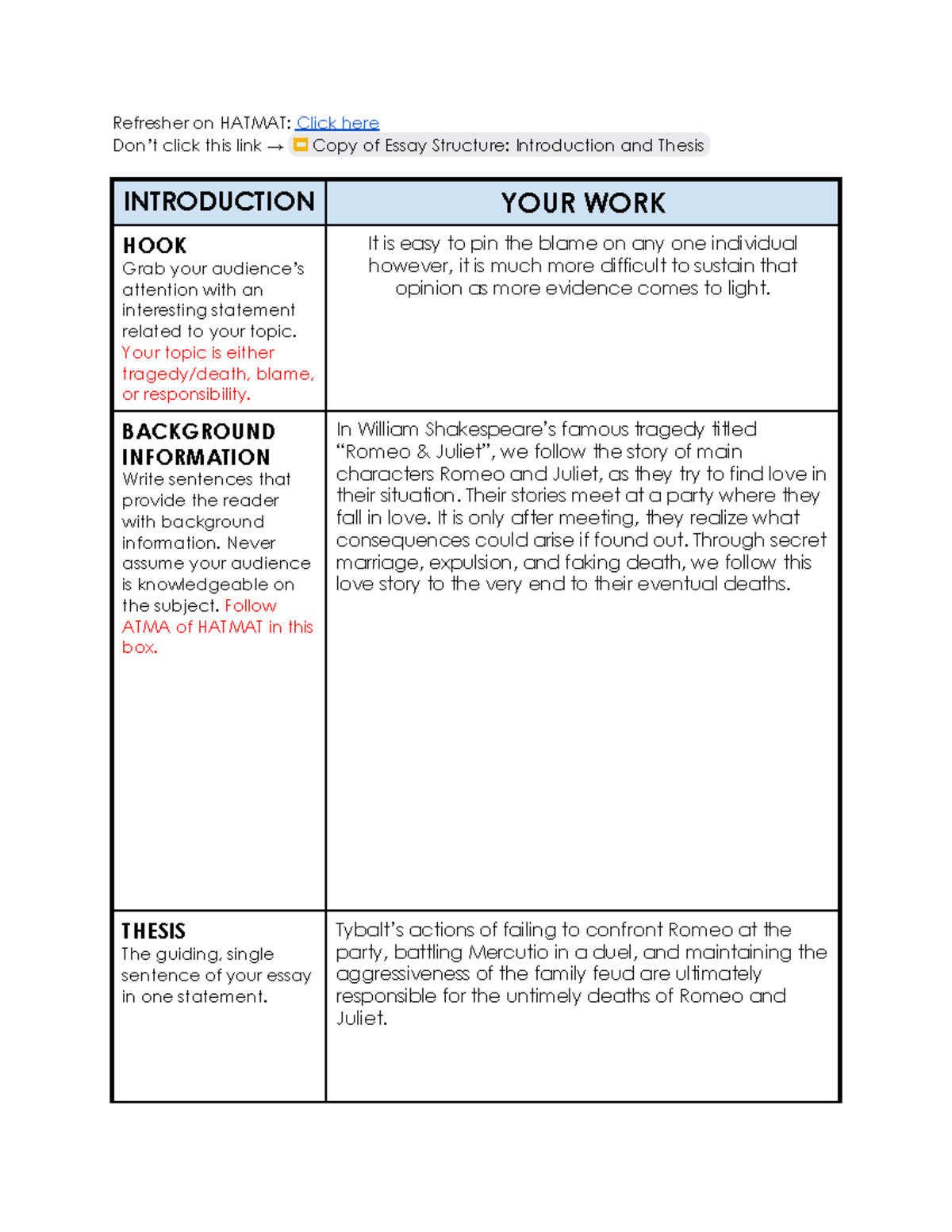 Copy of 2023 Grade 9 Rough Draft Template for Essay - Refresher on ...