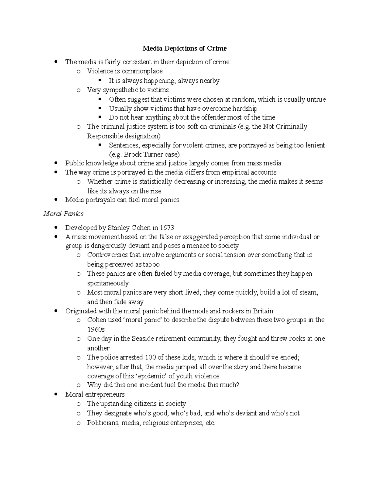 Lesson 3 - Media Depictions of Crime - Media Depictions of Crime The ...