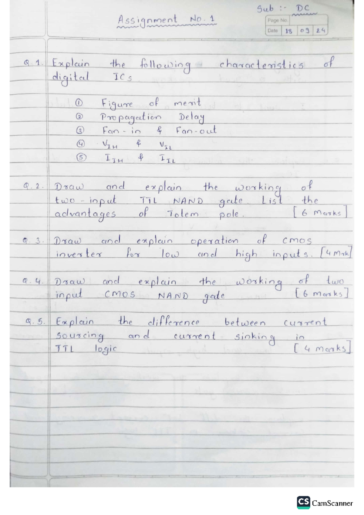DC-Assignment 1 - These are Digital circuit Assignment - Sub DC Assignment No. 1 Page No. Date ...