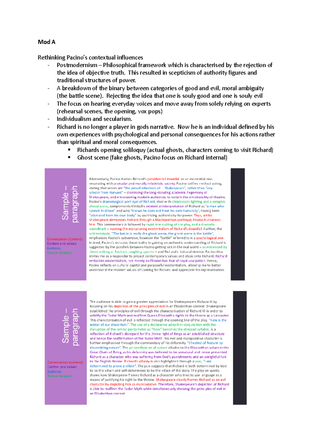 Mod A - King Richard III and Looking for Richard - Mod A Rethinking ...