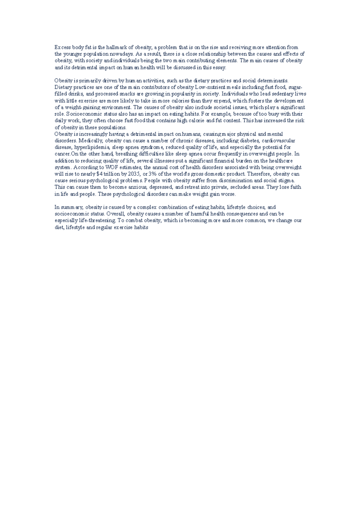 Excess body fat is the hallmark of obesity - As a result, there is a ...