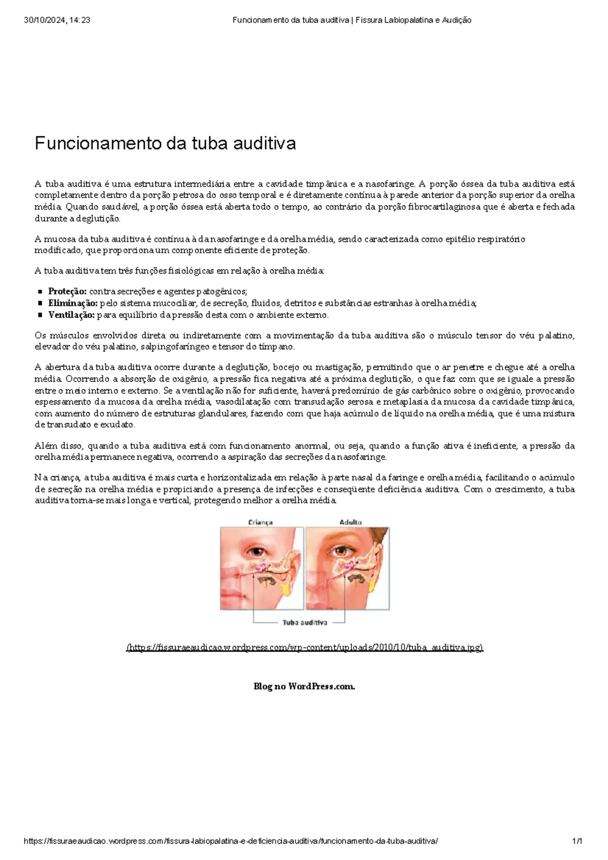 Funcionamento da tuba auditiva Fissura Labiopalatina e Audição ...