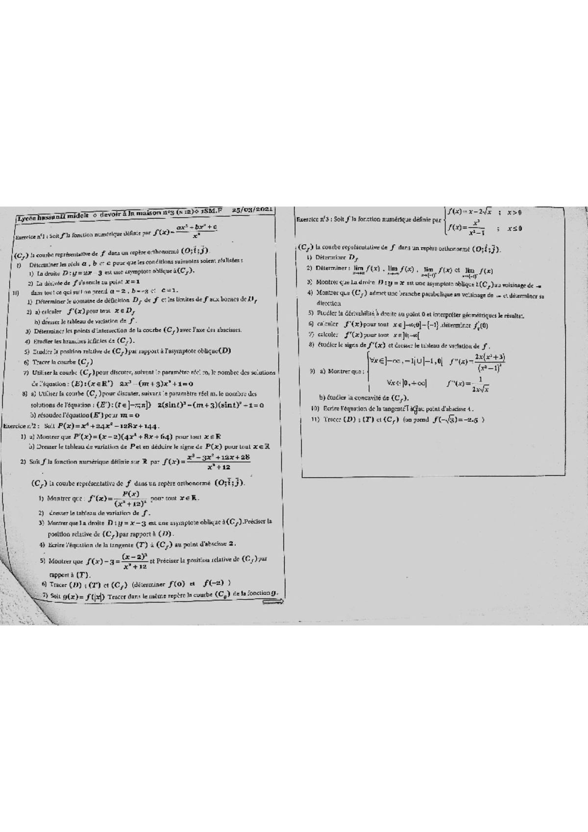 Devoirs surveilles - mathematique - Studocu