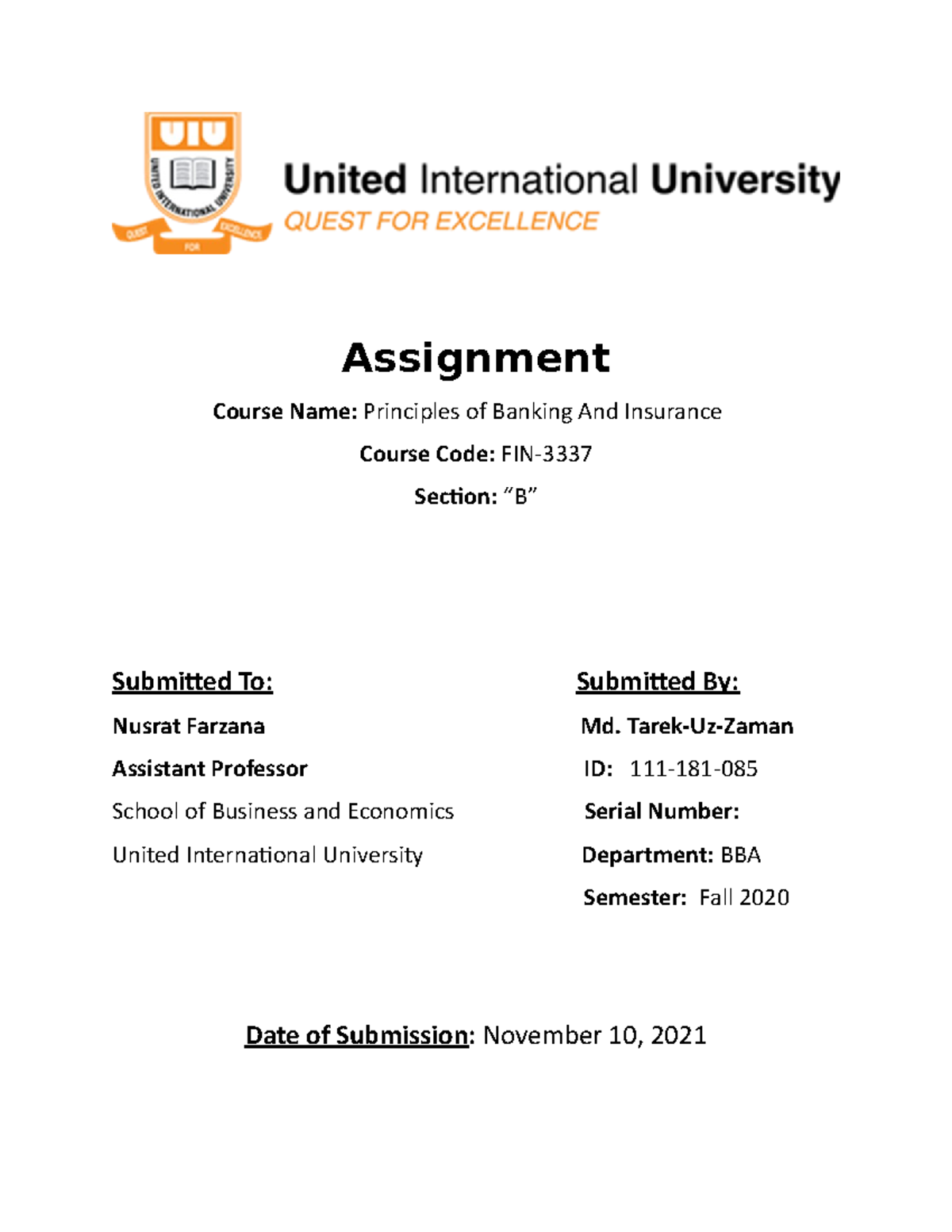 Bank List in BD - Good - Assignment Course Name: Principles of Banking ...