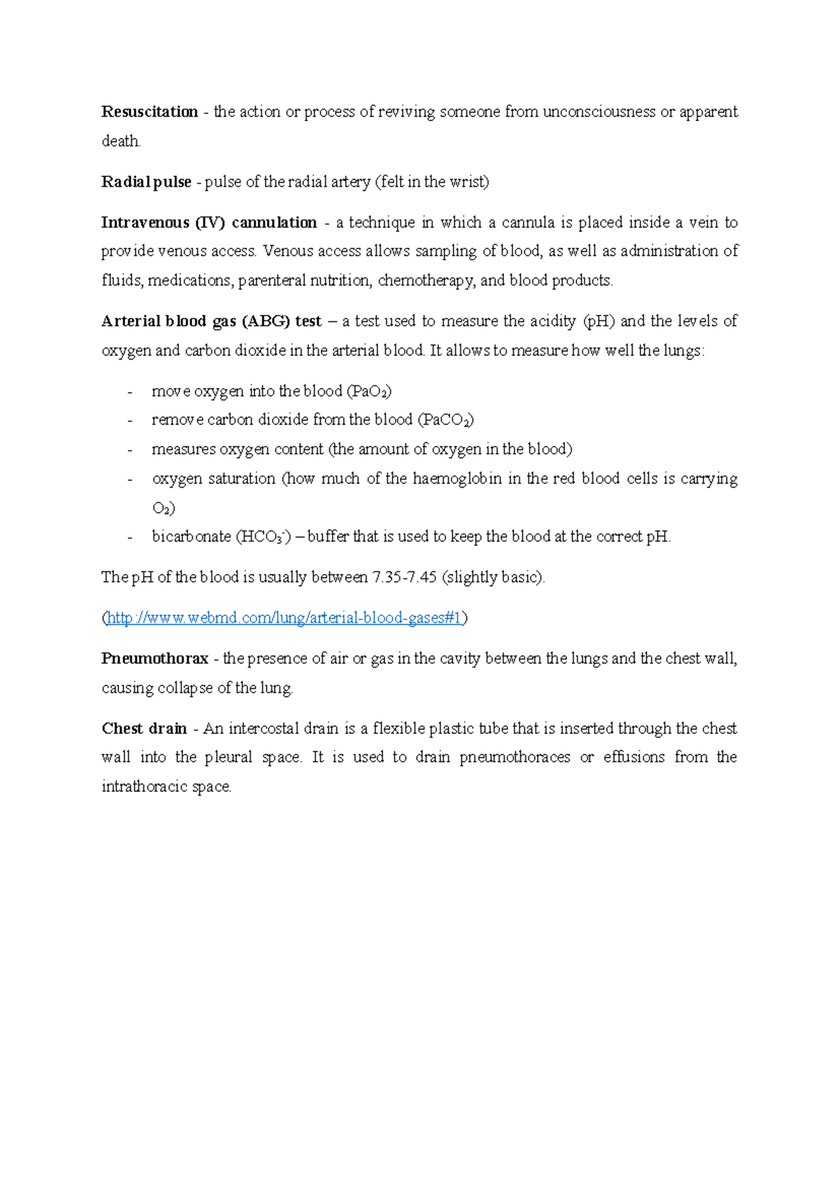Case 2 - A Respiratory Emergency - Resuscitation - the action or ...