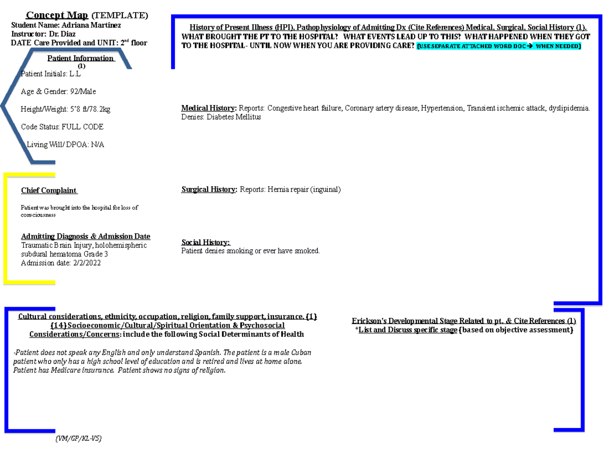 Nursing Concept Map MED surg 2 TBI - Concept Map (TEMPLATE) Student ...