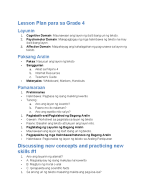 Maunawaan ang pangkalahatang kayarian ng teksto - Psychomotor Domain: Makabuo ng simpleng ...