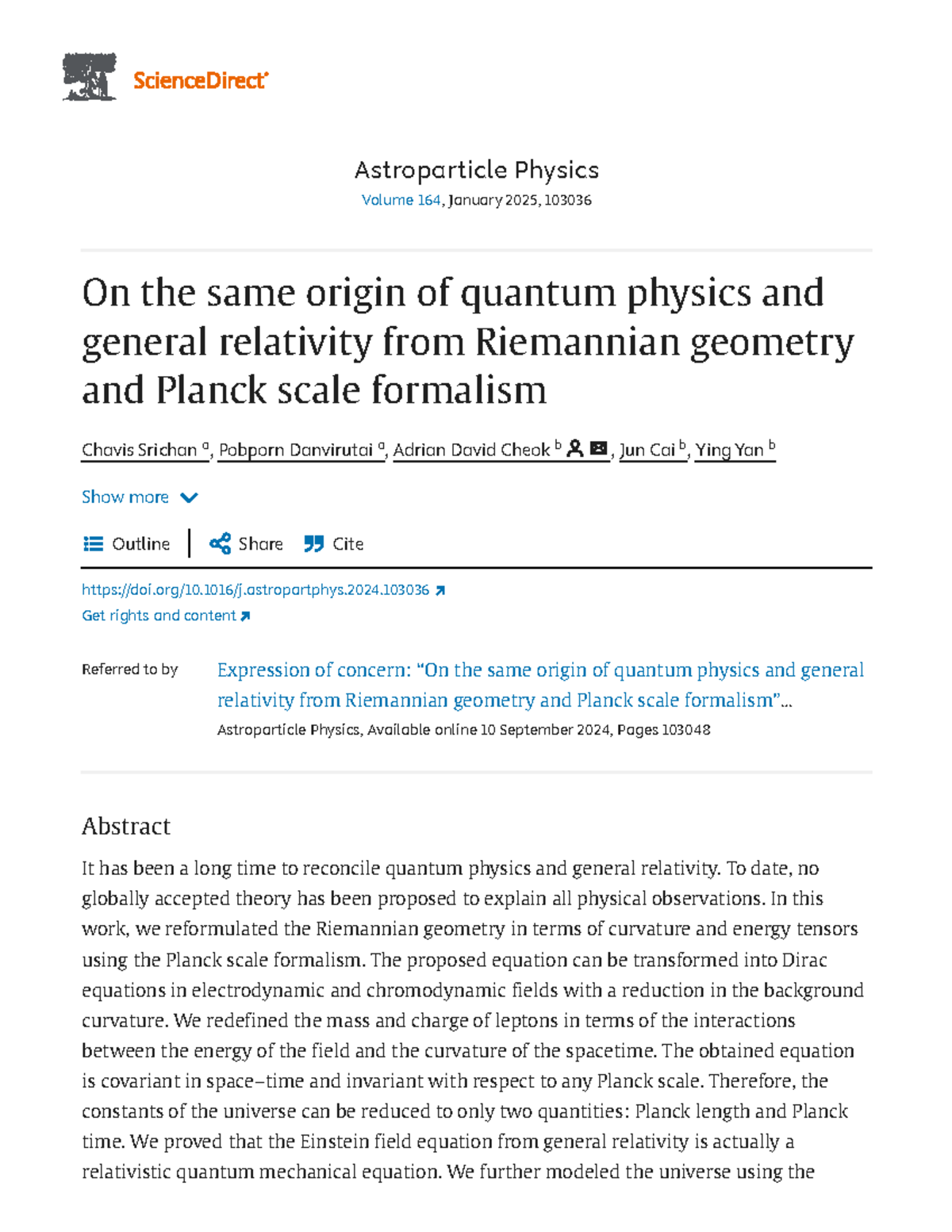 0000 On the same origin of quantum physics and general relativity from Riemannian geometry and ...