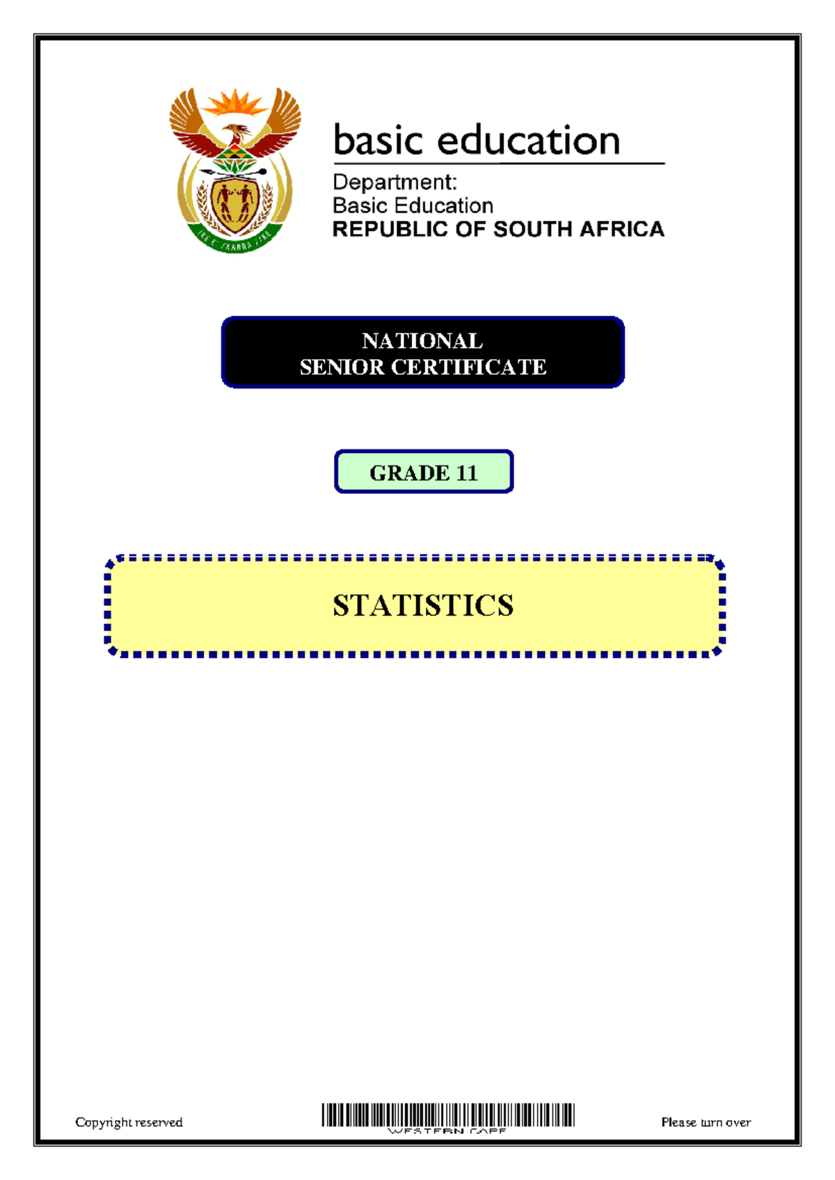 GR 11 Stats - Maths - NATIONAL SENIOR CERTIFICATE GRADE 11 STATISTICS ...