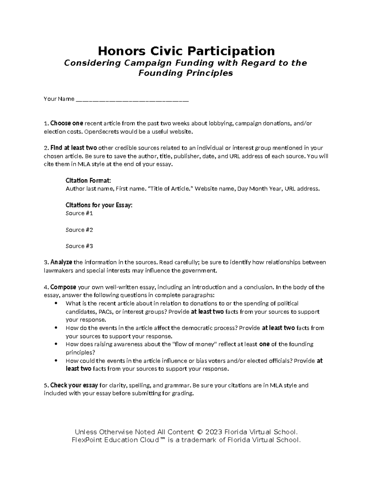 Honors civic participation template - Honors Civic Participation ...