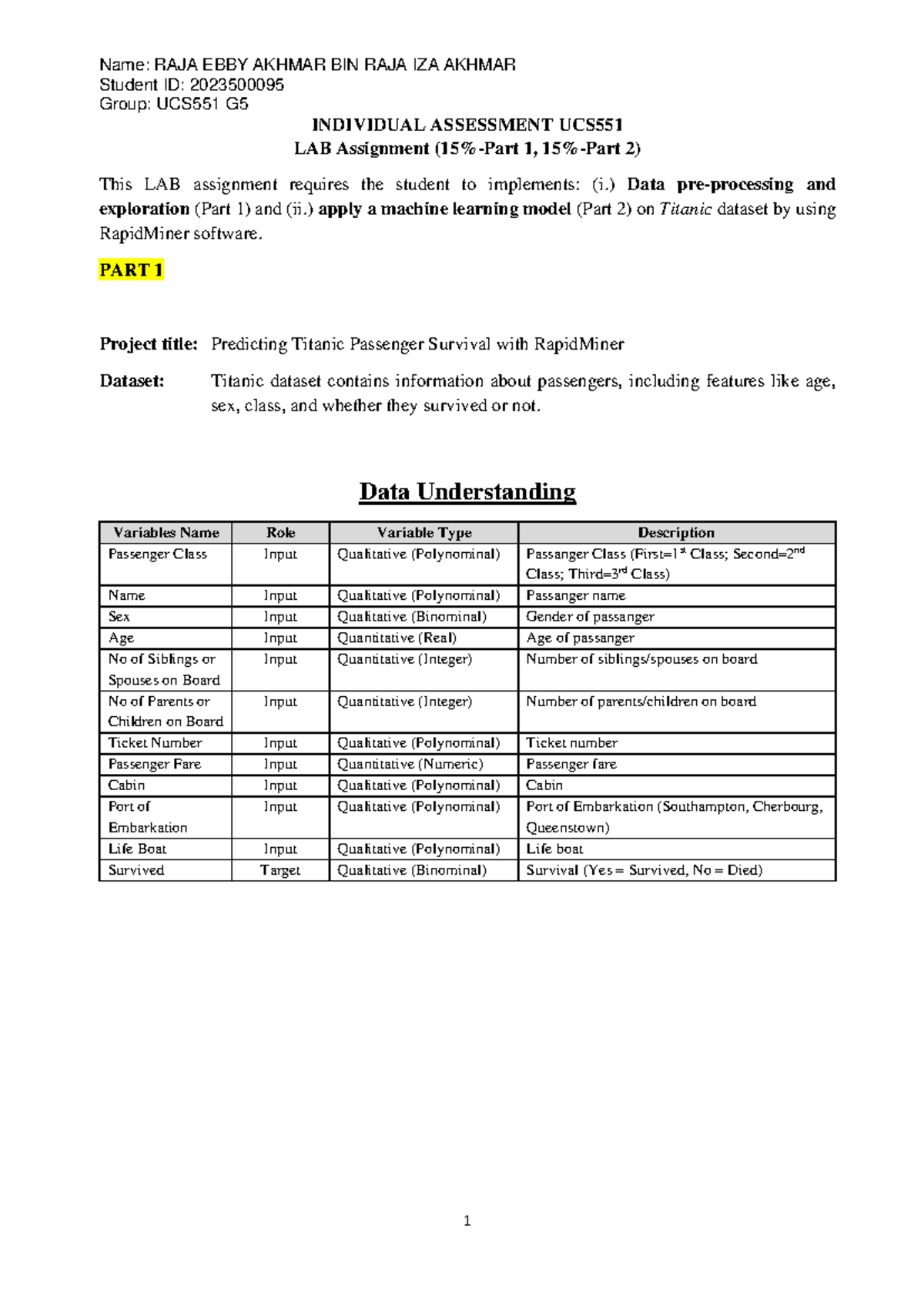 UCS551 INDV Assignment PART 2 - Student ID: 2023500095 Group: UCS551 G ...