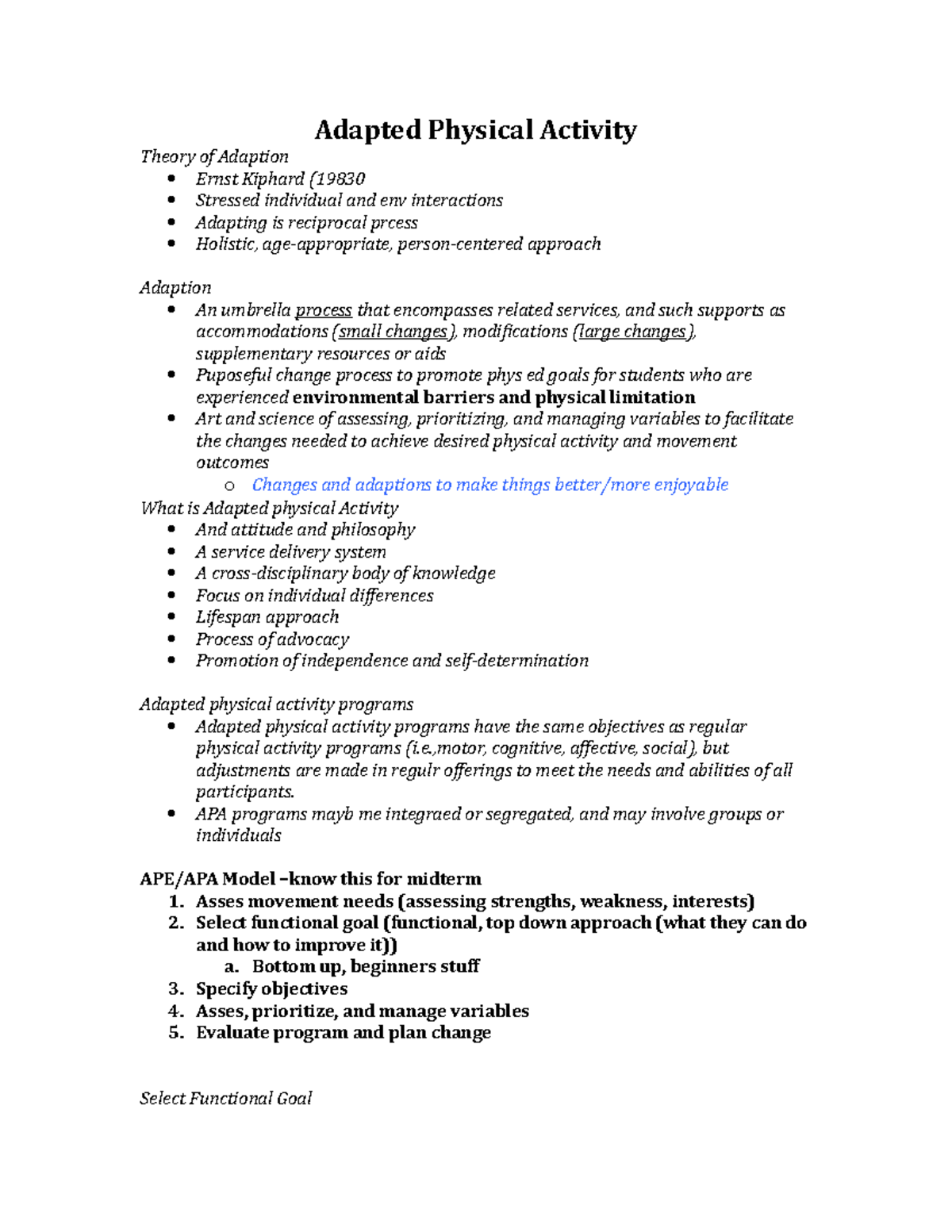 Lecture 5 - Adapted Physical Activity - Adapted Physical Activity ...