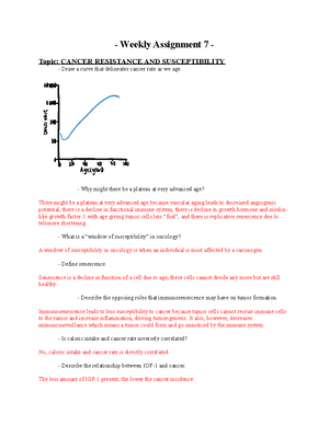 Weekly Assignment 5 - Cancer immunosurveillance surveys the body for ...