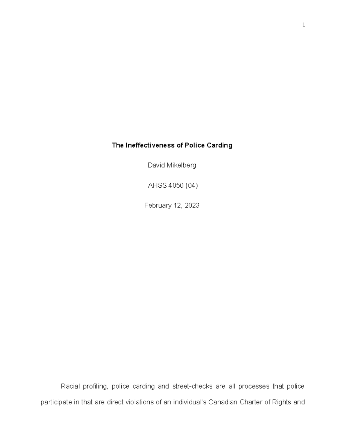 Is Police Carding Racially Motivated - The Ineffectiveness of Police ...
