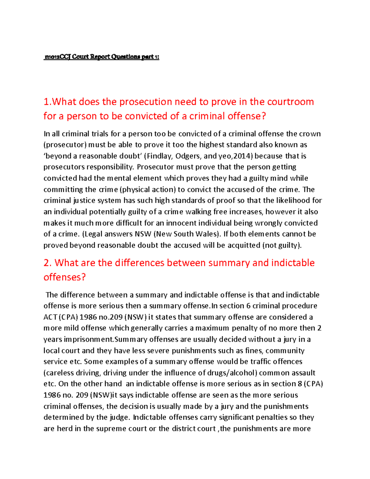 Court report part 1 copy copy copy - n 1012 CCJ Court Report Questions ...