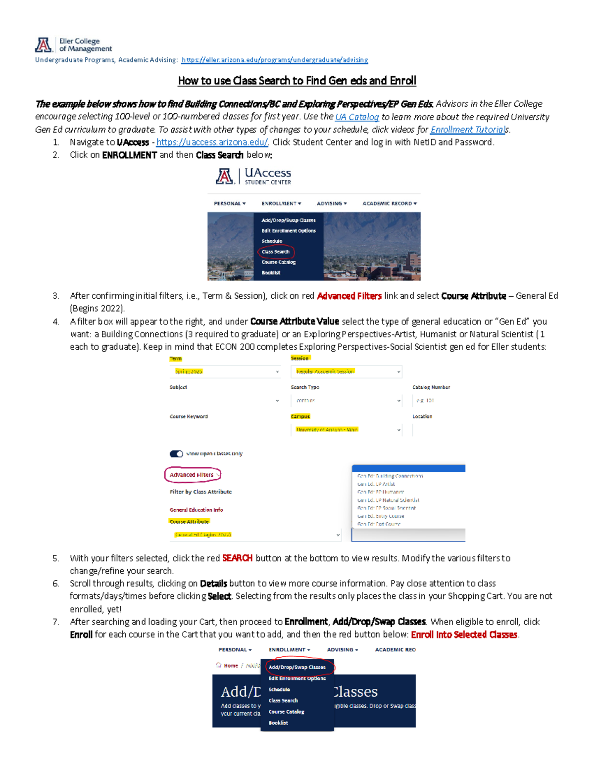 How to Search EP BC Gen eds - Undergraduate Programs, Academic Advising ...