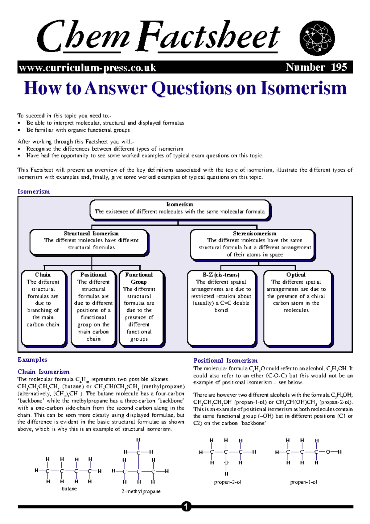 195 Qs isomerism - econ material - How to Answer Questions on Isomerism ...